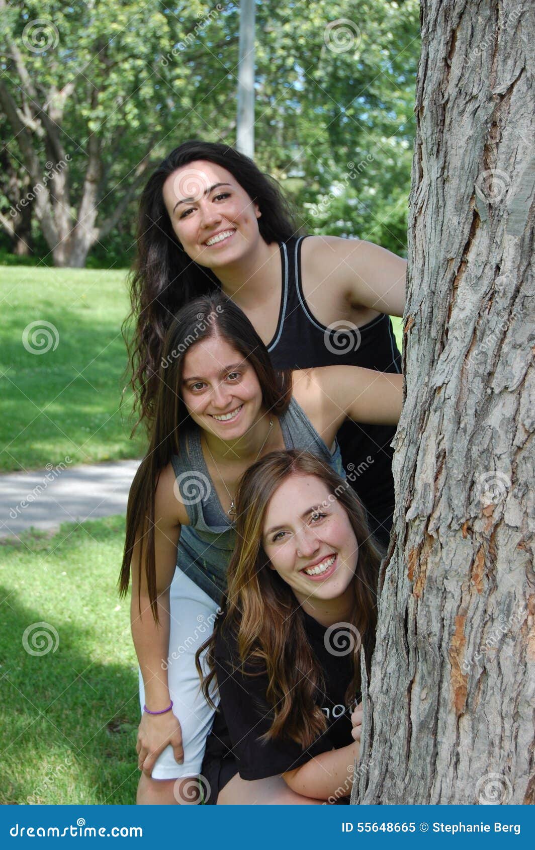 Three Young Women stock image. Image of outside, women - 55648665