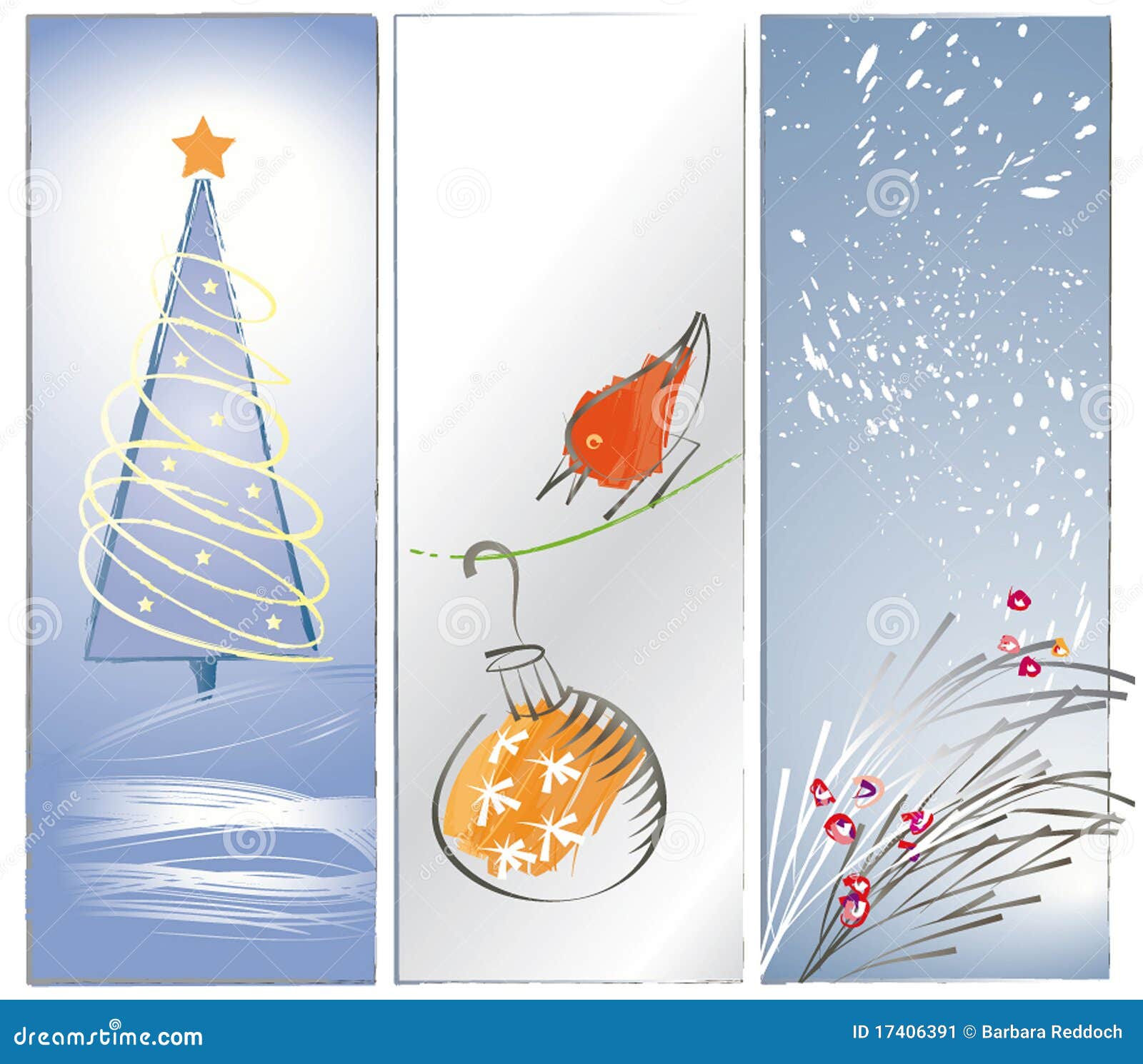 Three Zen Christmas Backgrounds or Banners Stock Vector - Illustration ...