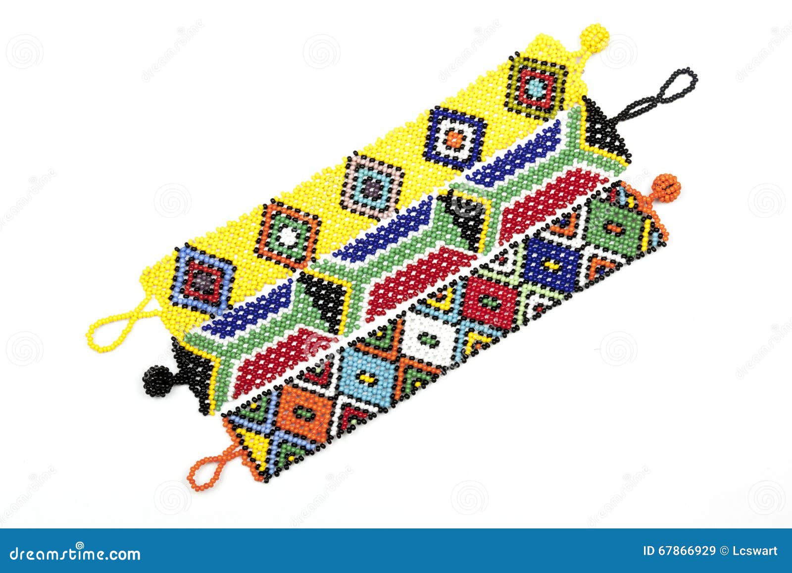 Three Zulu Beaded Bracelets Threaded in Bright Colors Stock Image ...