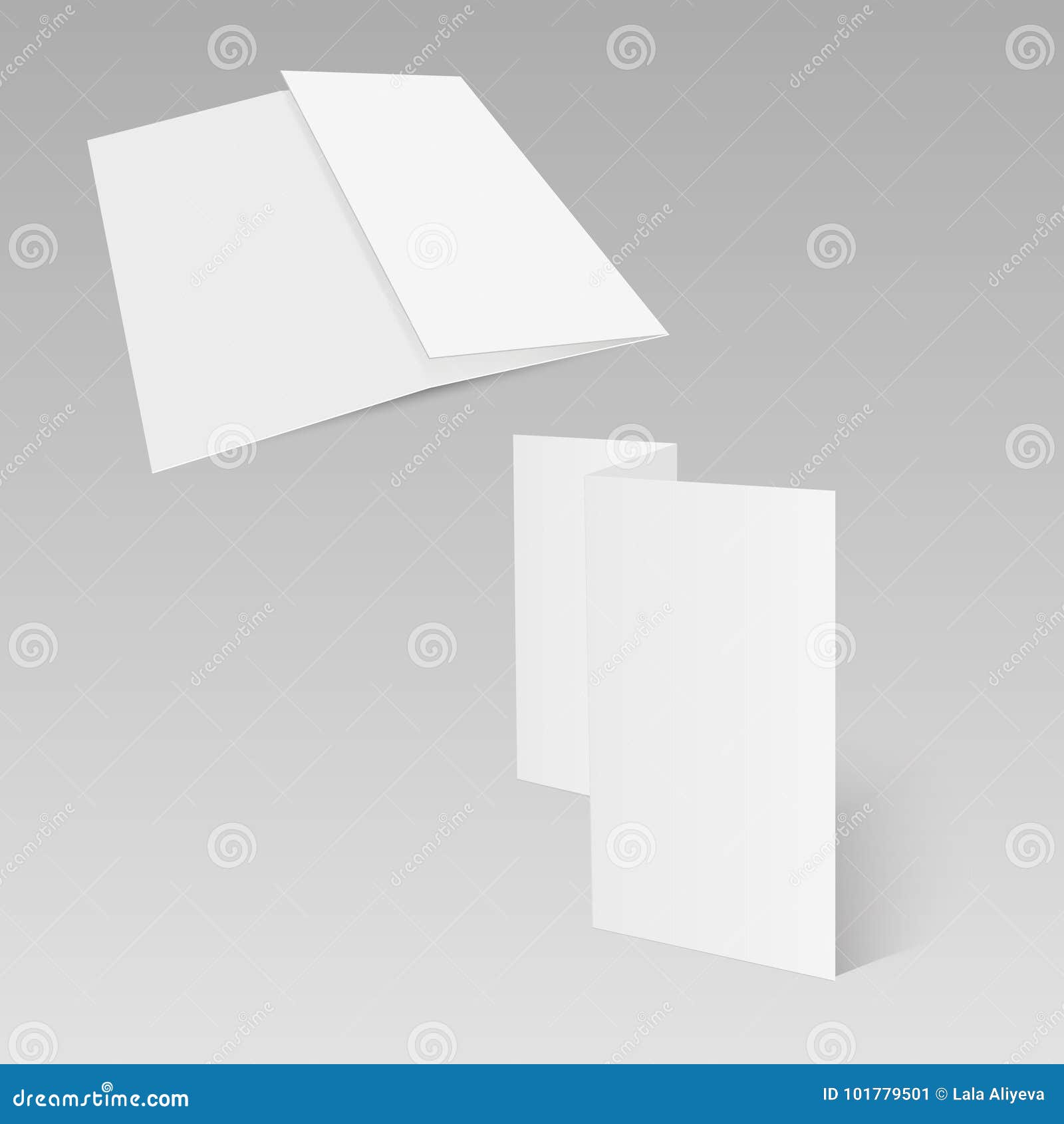 Threefold White Template Paper. Vector Illustration Stock Illustration ...