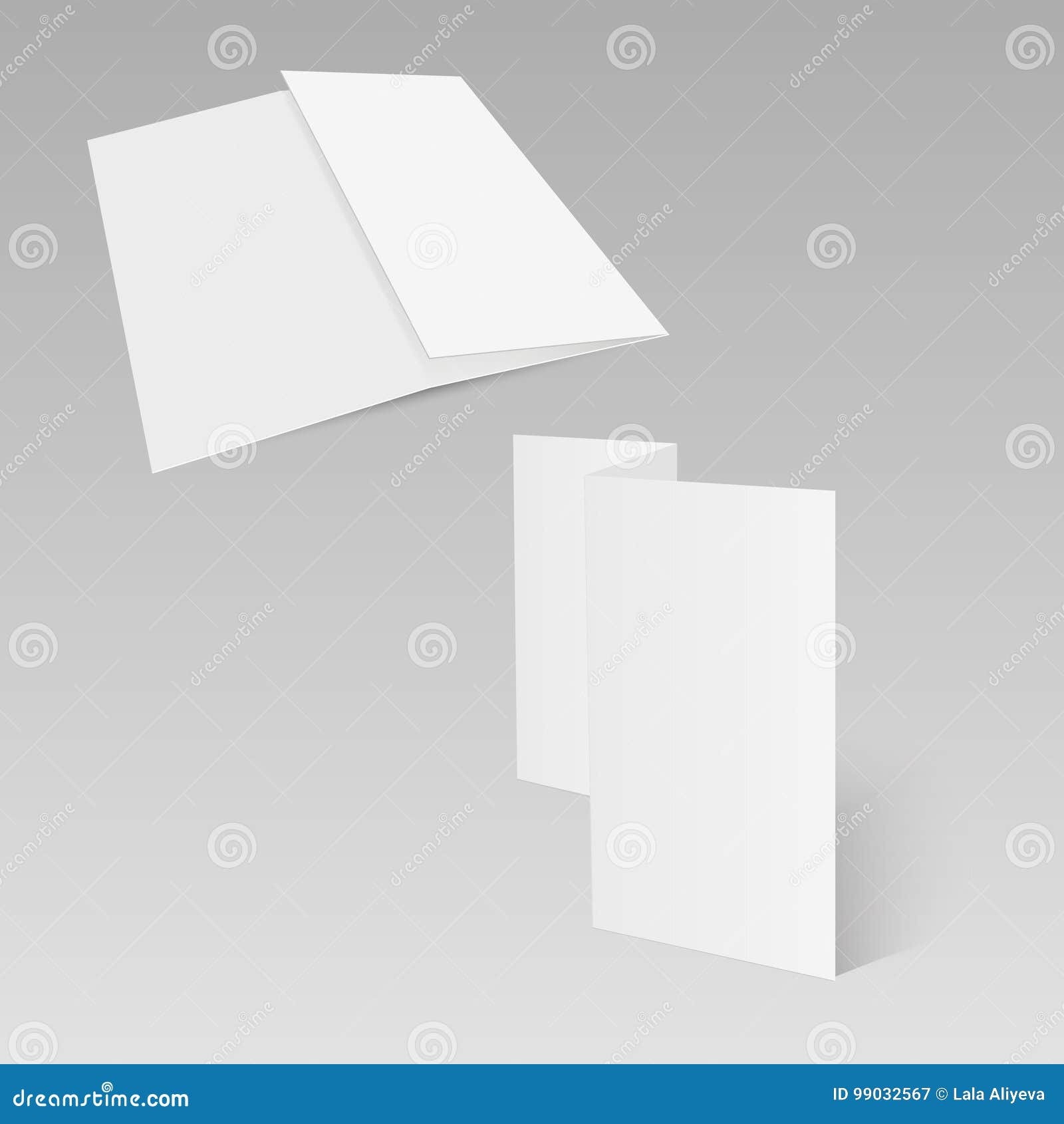 Threefold White Template Paper. Vector Illustration Stock Illustration ...