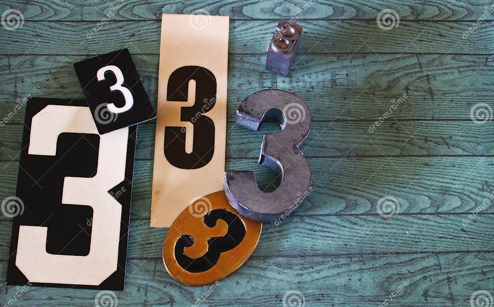 Threes stock image. Image of trinity, numeral, three - 68648229