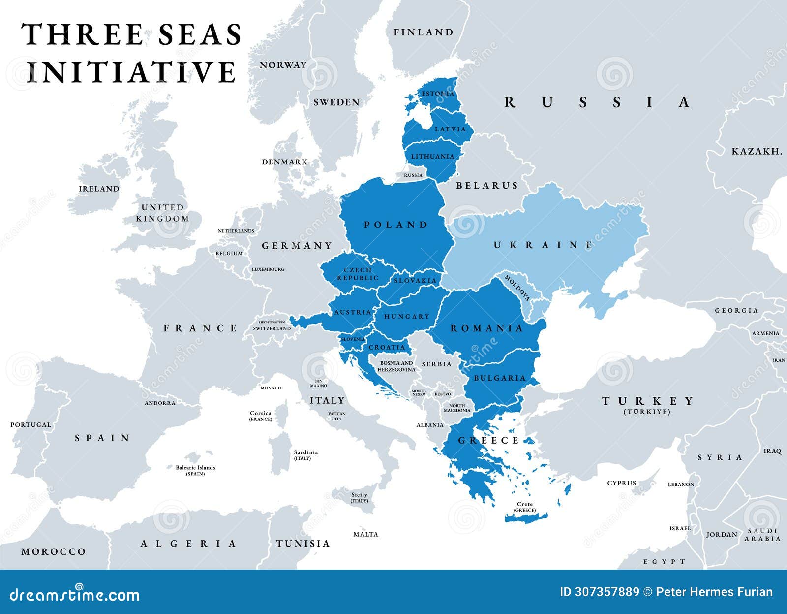 Three Seas Initiative, 3SI or TSI, Also Known As BABS, Political Map ...