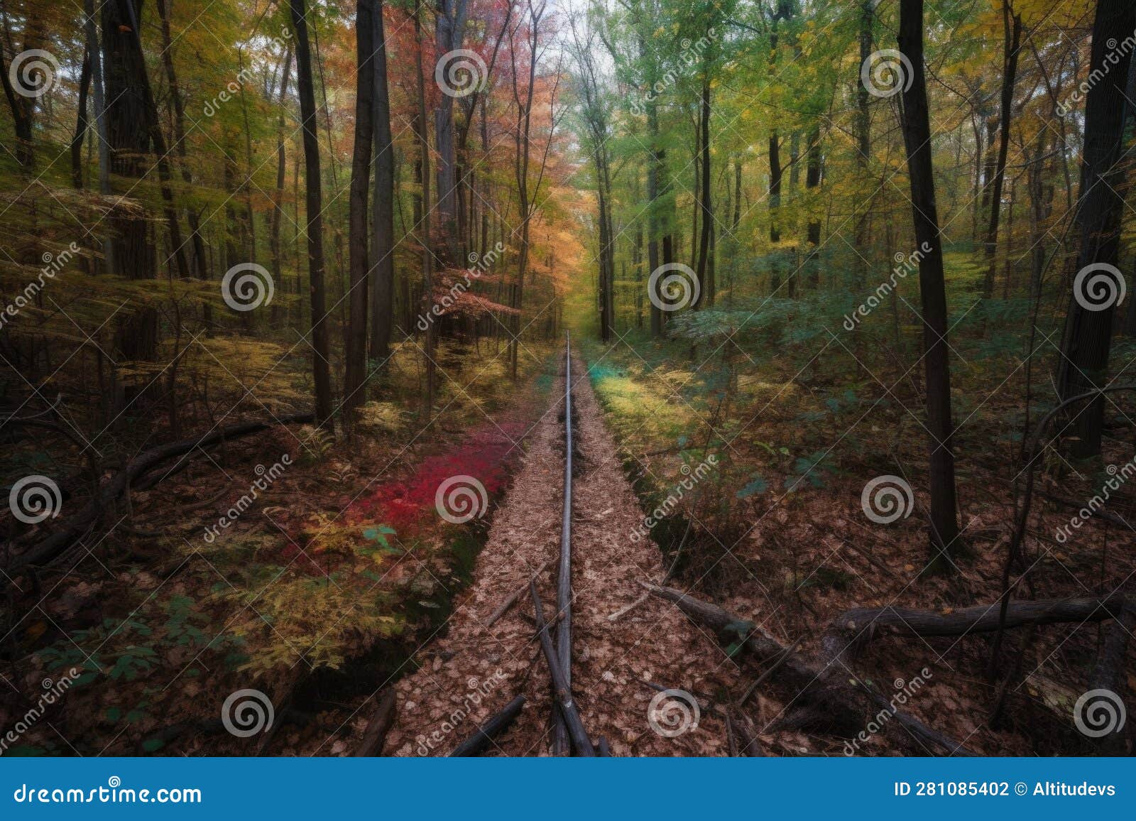 Threestraight Lines of Different Colors Showing the Way through Dense ...