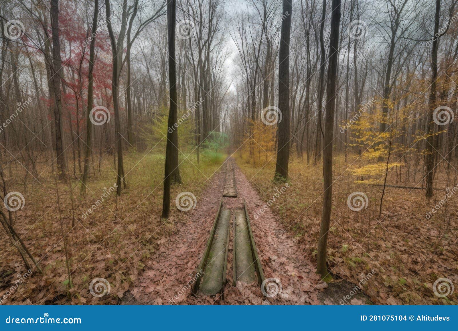 Threestraight Lines of Different Colors Showing the Way through Dense ...