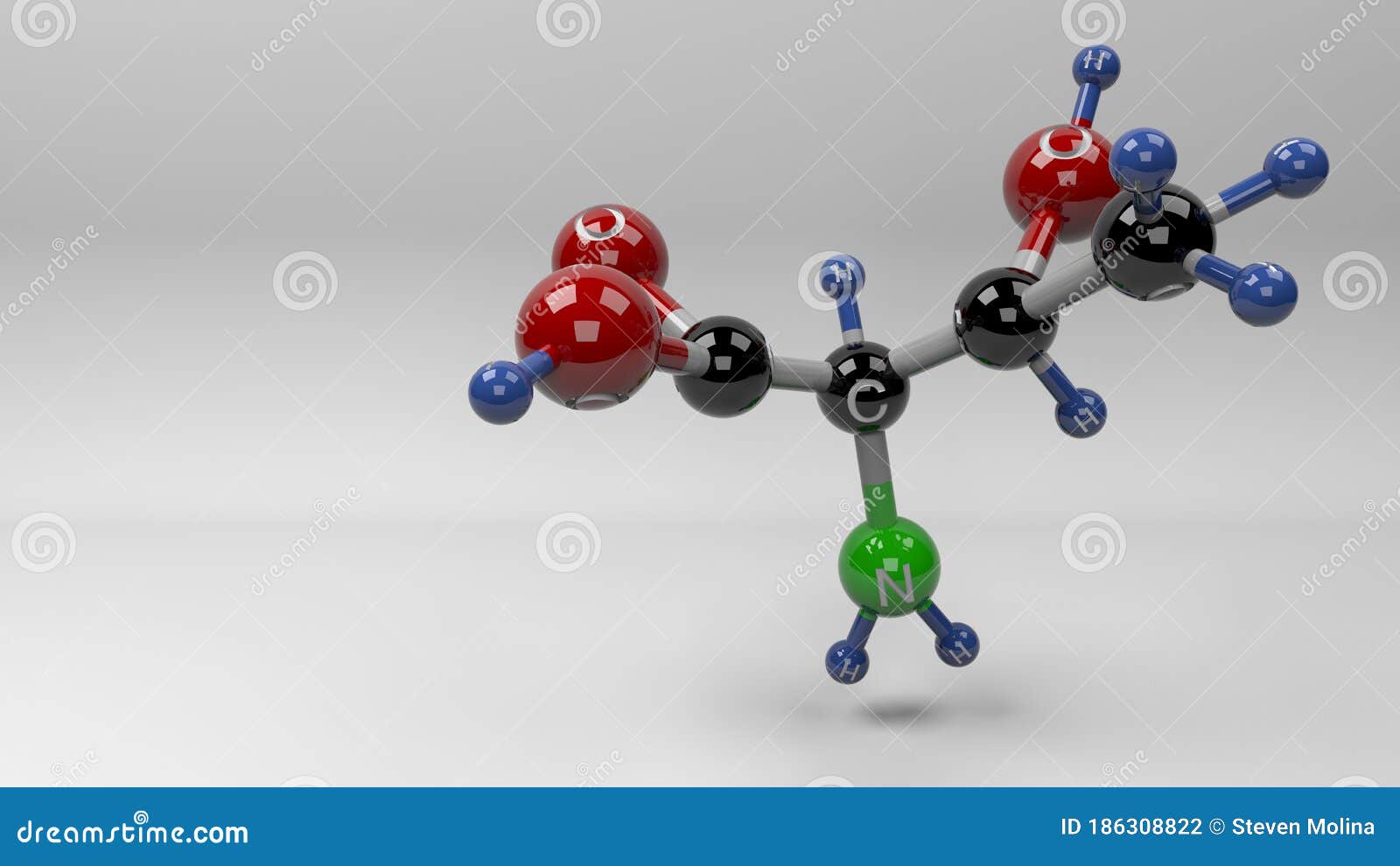 Threonine Molecule 3D Illustration. Stock Illustration - Illustration ...