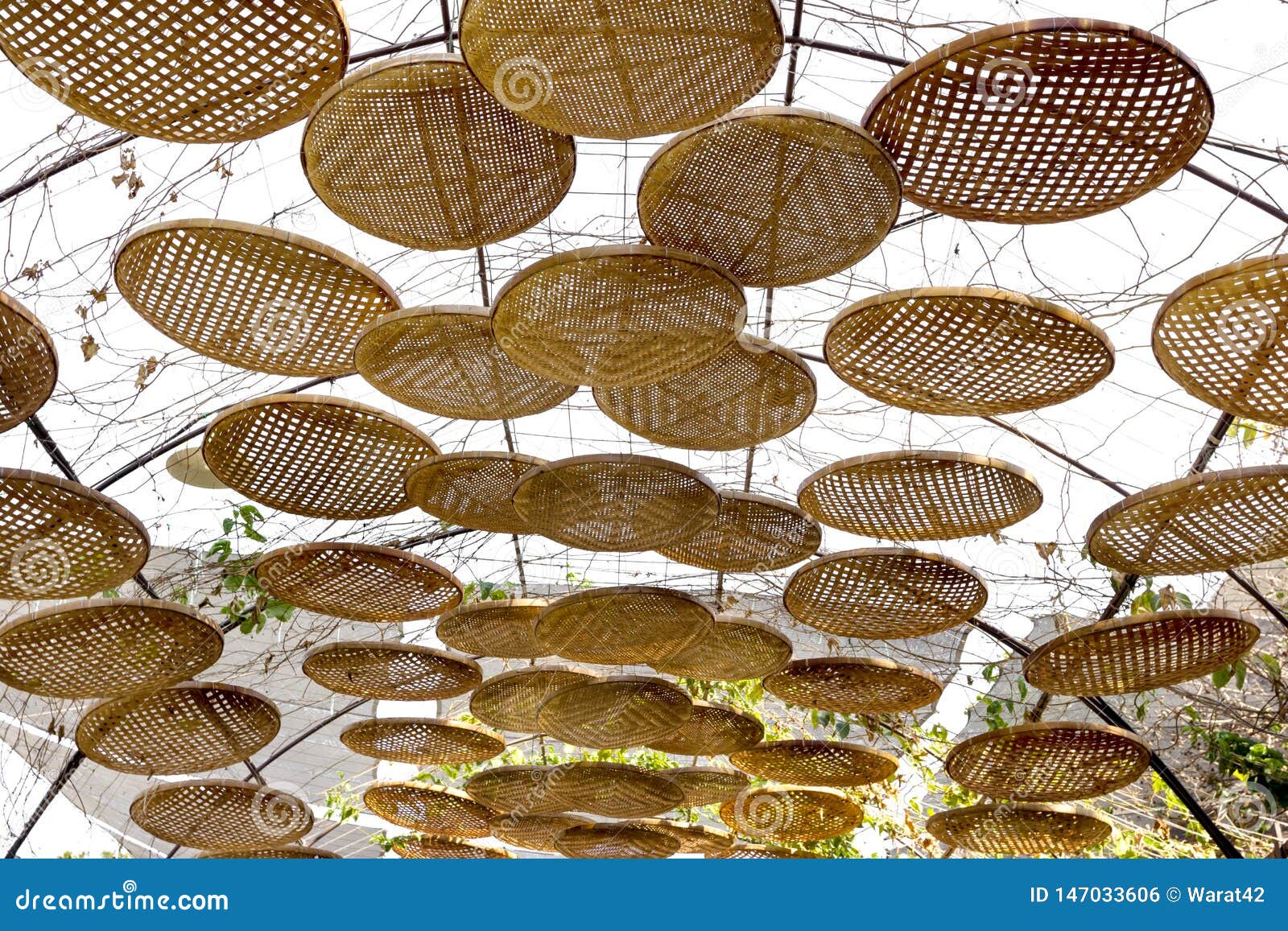 Threshing Basket Made From The Bamboo Strip. Threshing Basket Use For ...