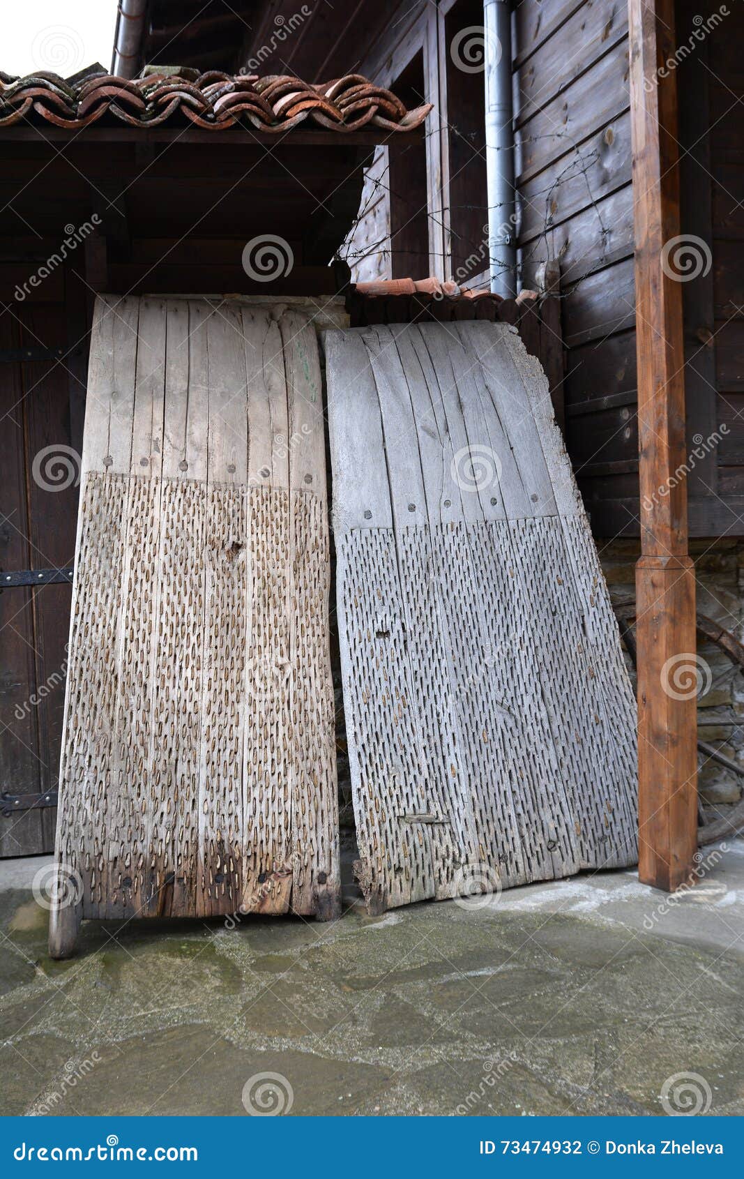 Threshing Boards Used To Separate Cereals from Their Straw Stock Photo ...