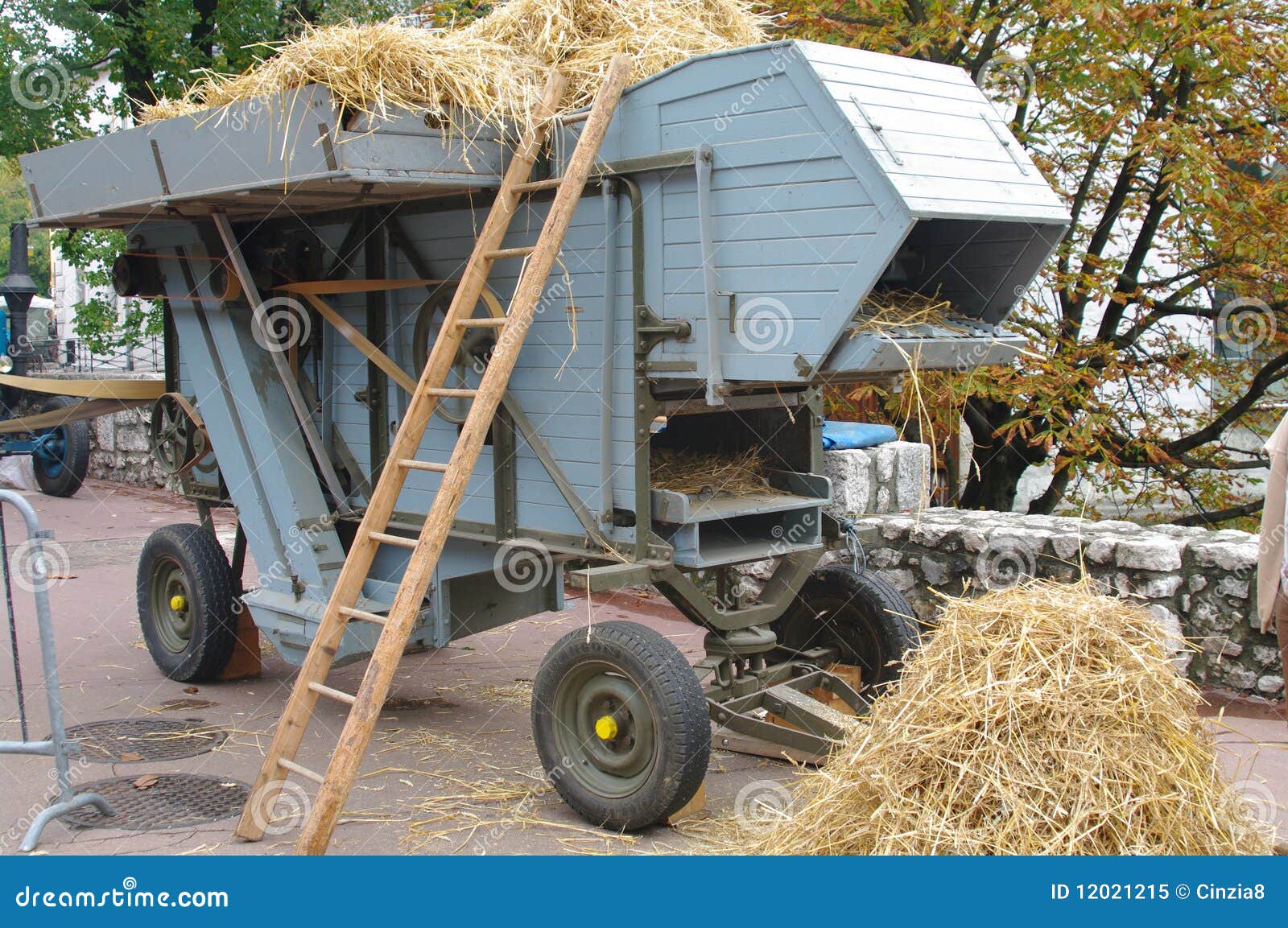 Threshing machine stock image. Image of tool, wheat, stack - 12021215