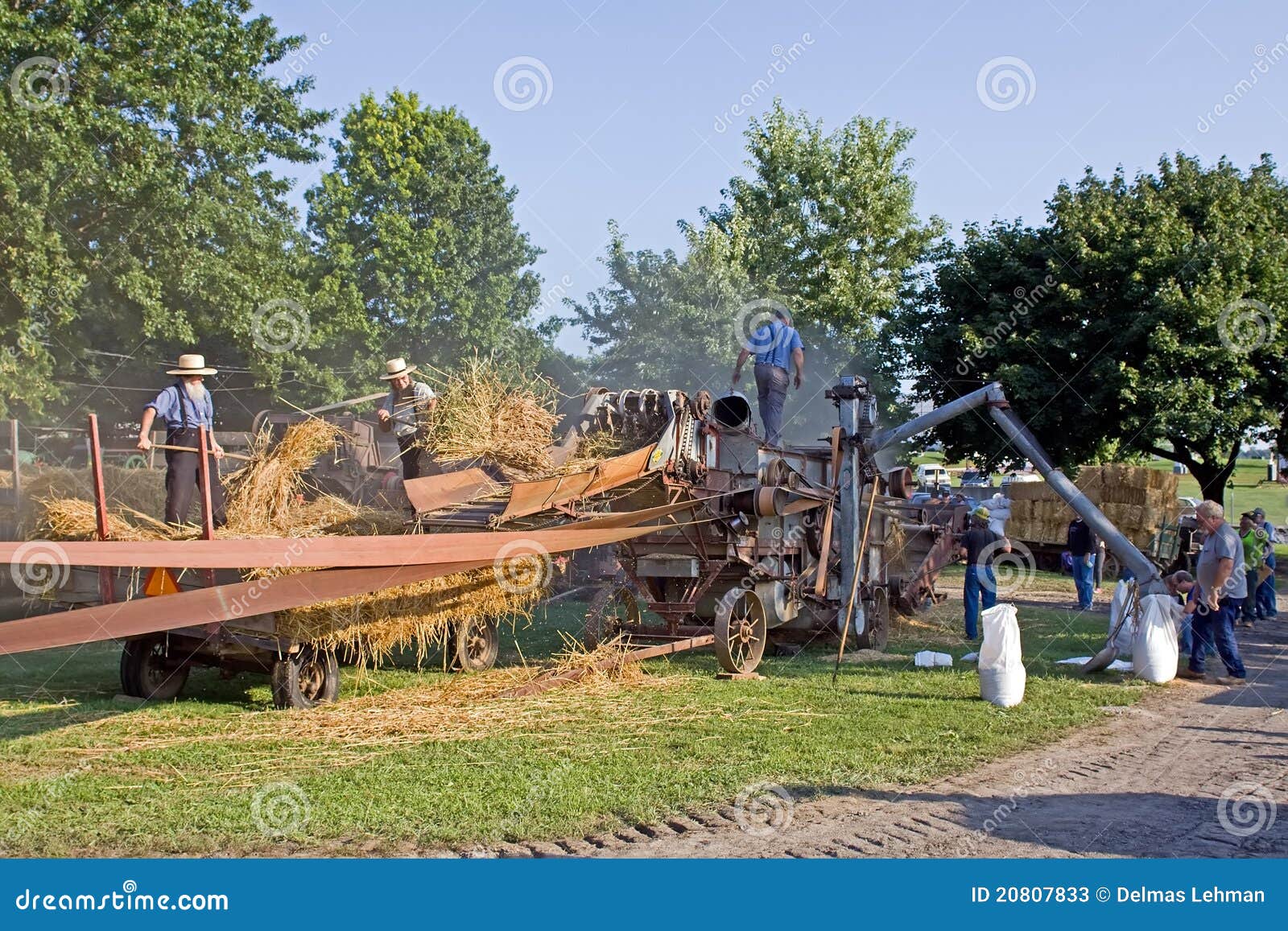 Threshing Machine in Operation Editorial Stock Photo - Image of vintage ...