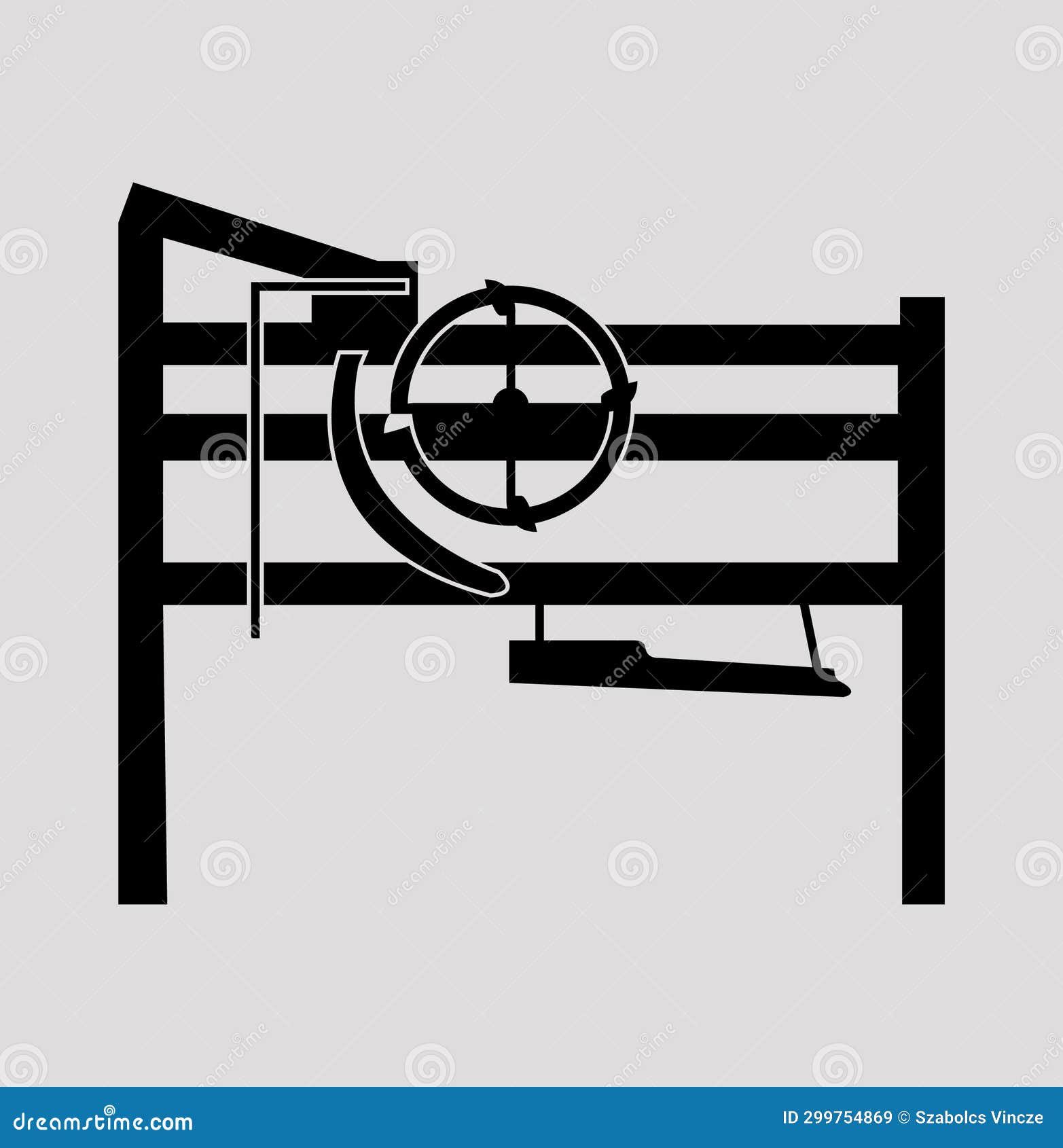 Threshing-machine, Tresher Silhouette Stock Vector - Illustration of ...