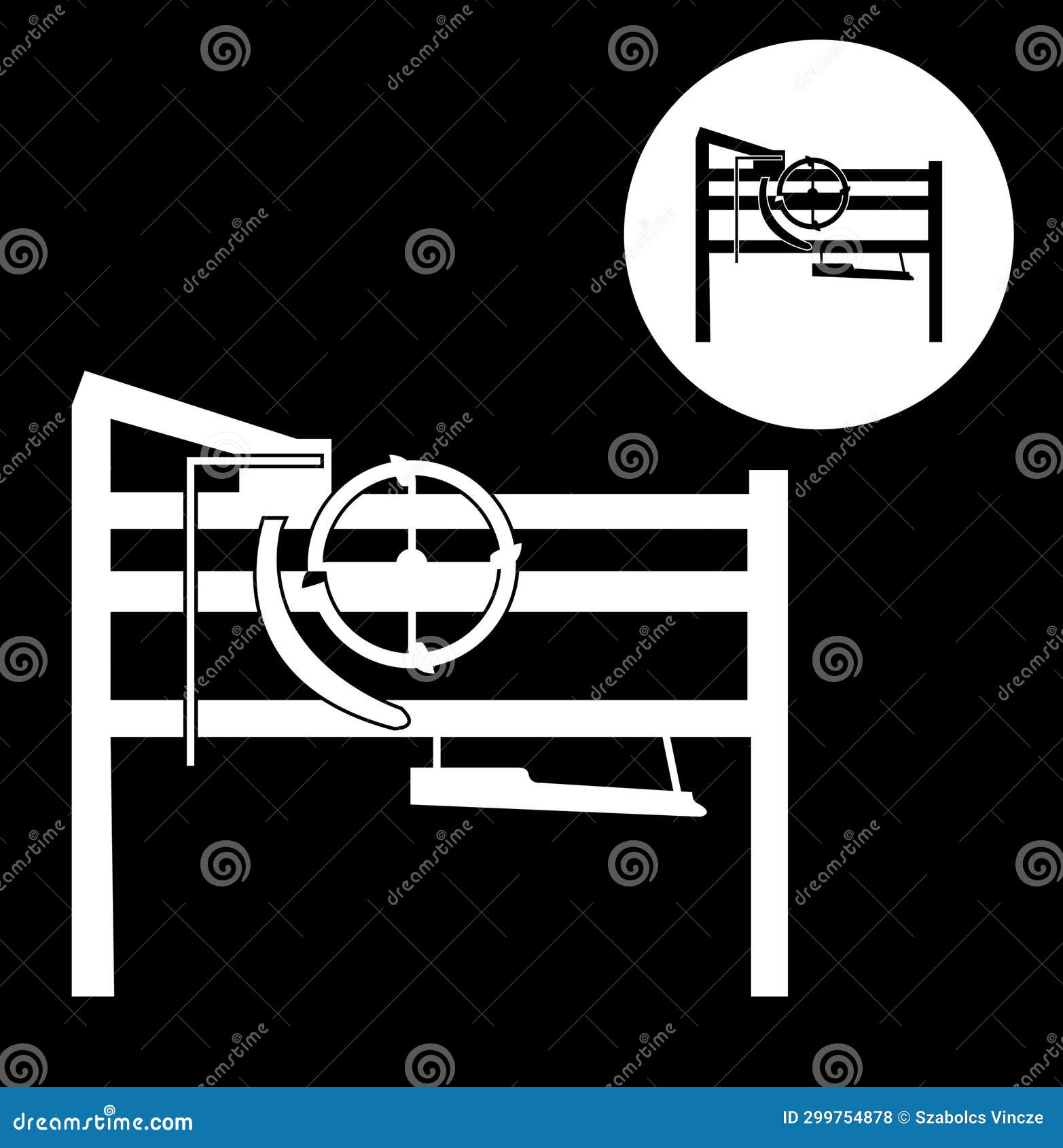 Threshing-machine, Tresher Silhouette Stock Vector - Illustration of ...