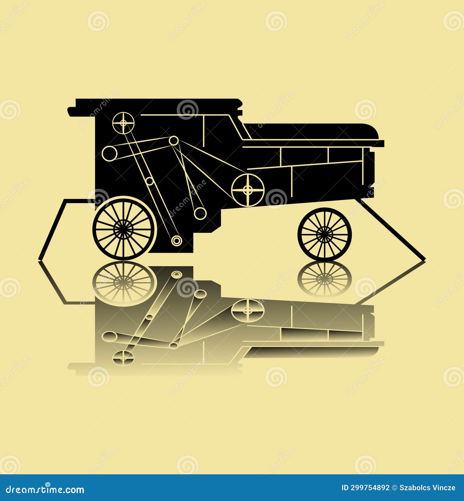 Threshing-machine, Tresher Silhouette Stock Vector - Illustration of ...