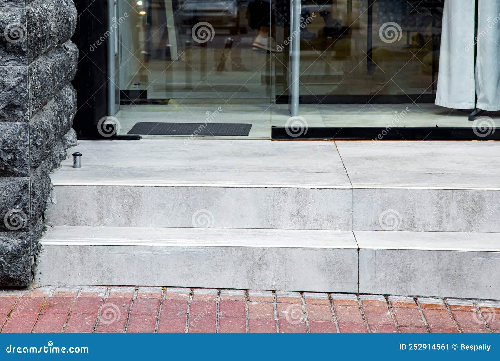 Threshold from Light Gray Ceramic Tile with Step at Entrance To the ...
