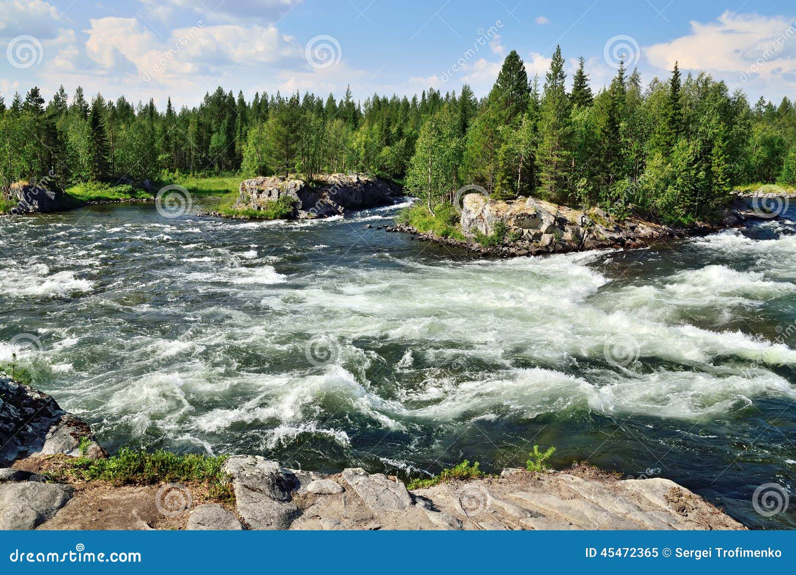 Threshold Padun. Umba River, Kola Peninsula, Russia Stock Image - Image ...