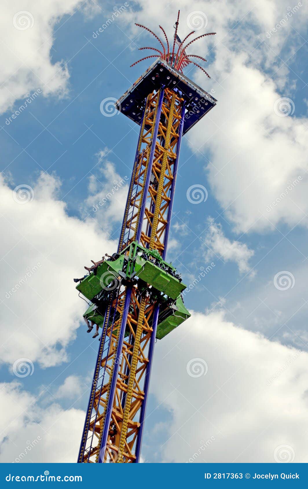 Thrill Ride stock image. Image of cloud, metal, drop, people - 2817363