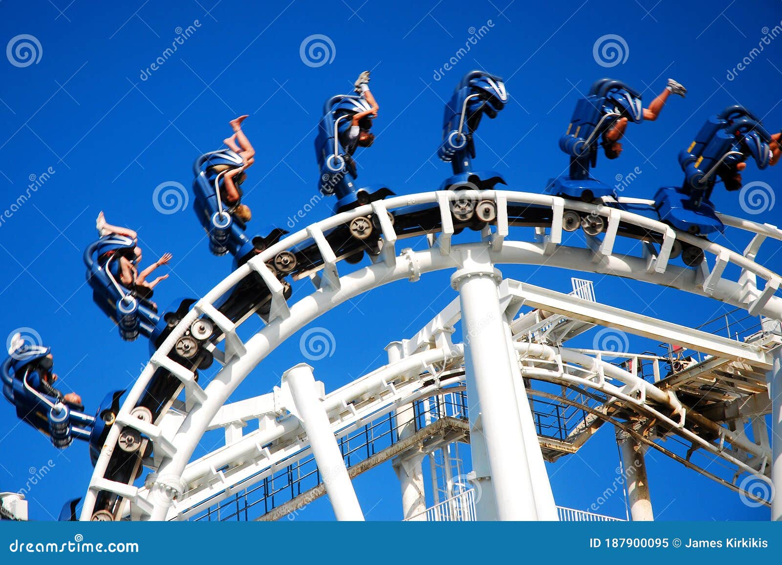 Thrill Riders Take on an Inversion during Their Ride Editorial Image ...