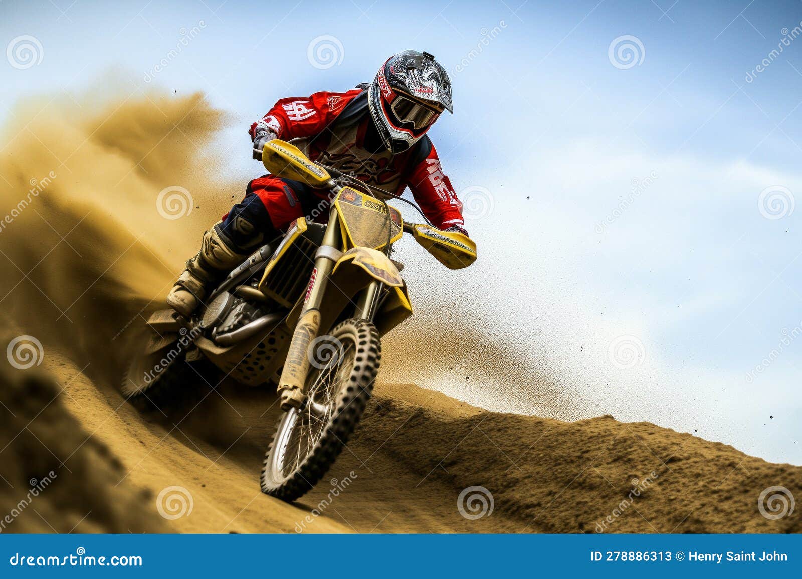 Thrills in the Wilderness: Motocross Unleashed in Nature Stock ...