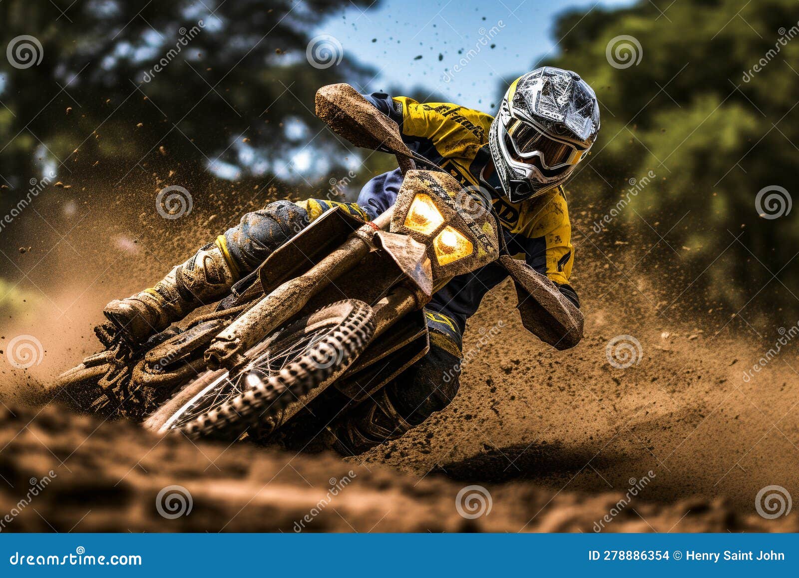 Thrills in the Wilderness: Motocross Unleashed in Nature Stock ...