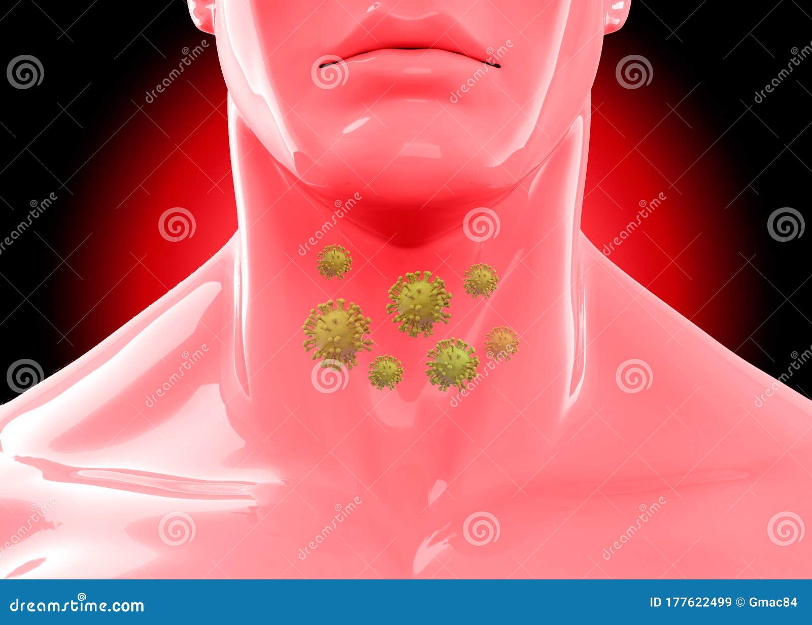 Throat - 3d stock illustration. Illustration of sick - 177622499