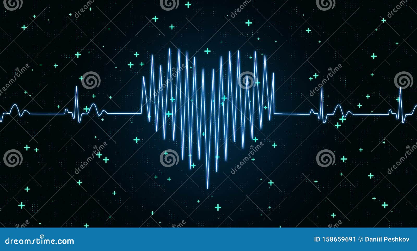 Throbbing Heart Concept with Electrocardiogram Heart at Abstract ...