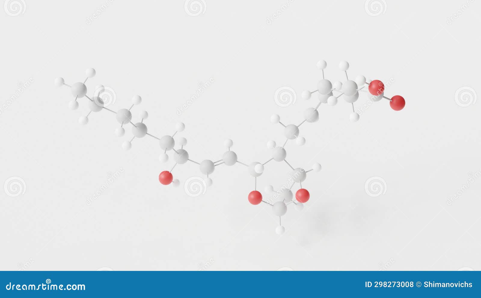 Thromboxane A2 Molecule 3d, Molecular Structure, Ball and Stick Model ...