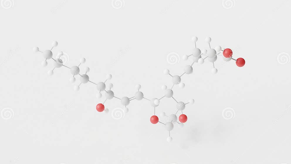 Thromboxane A2 Molecule 3d, Molecular Structure, Ball and Stick Model ...