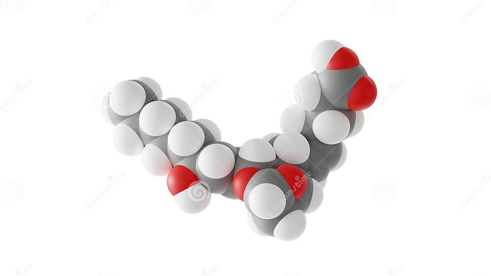 Thromboxane A2 Molecule, Thromboxane, Molecular Structure, Isolated 3d ...