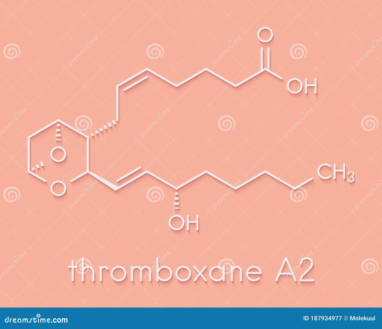 Thromboxane A2 TXA2 Molecule. Skeletal Formula. Stock Image ...
