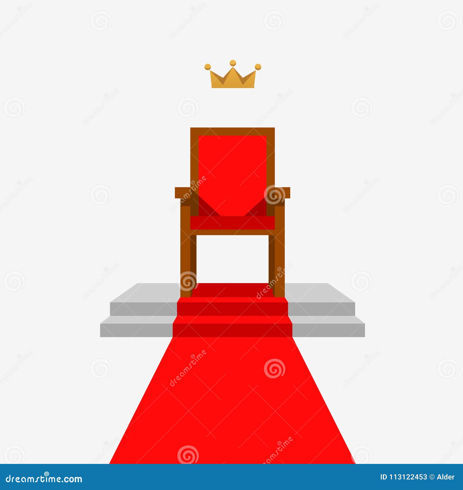 Throne and Crown. Vector Illustration Stock Vector - Illustration of ...
