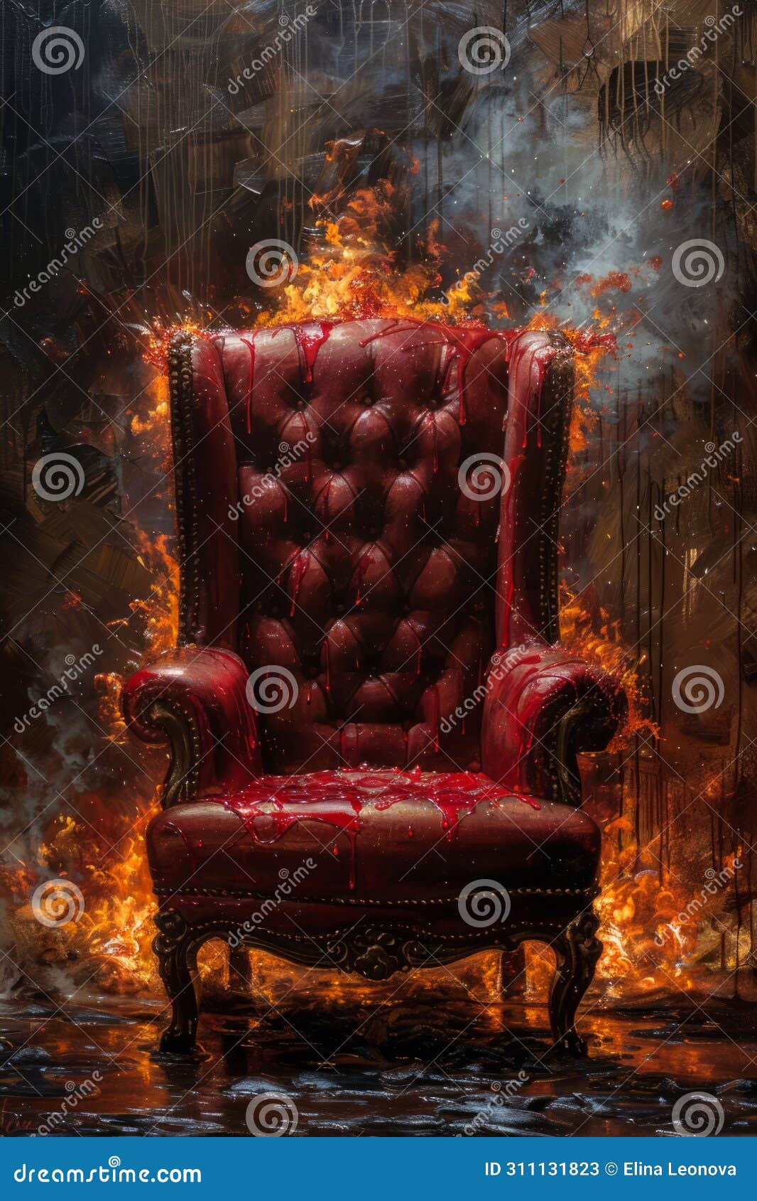 The Throne is on Fire, a Metaphor for the Loss of Power and Country. AI ...