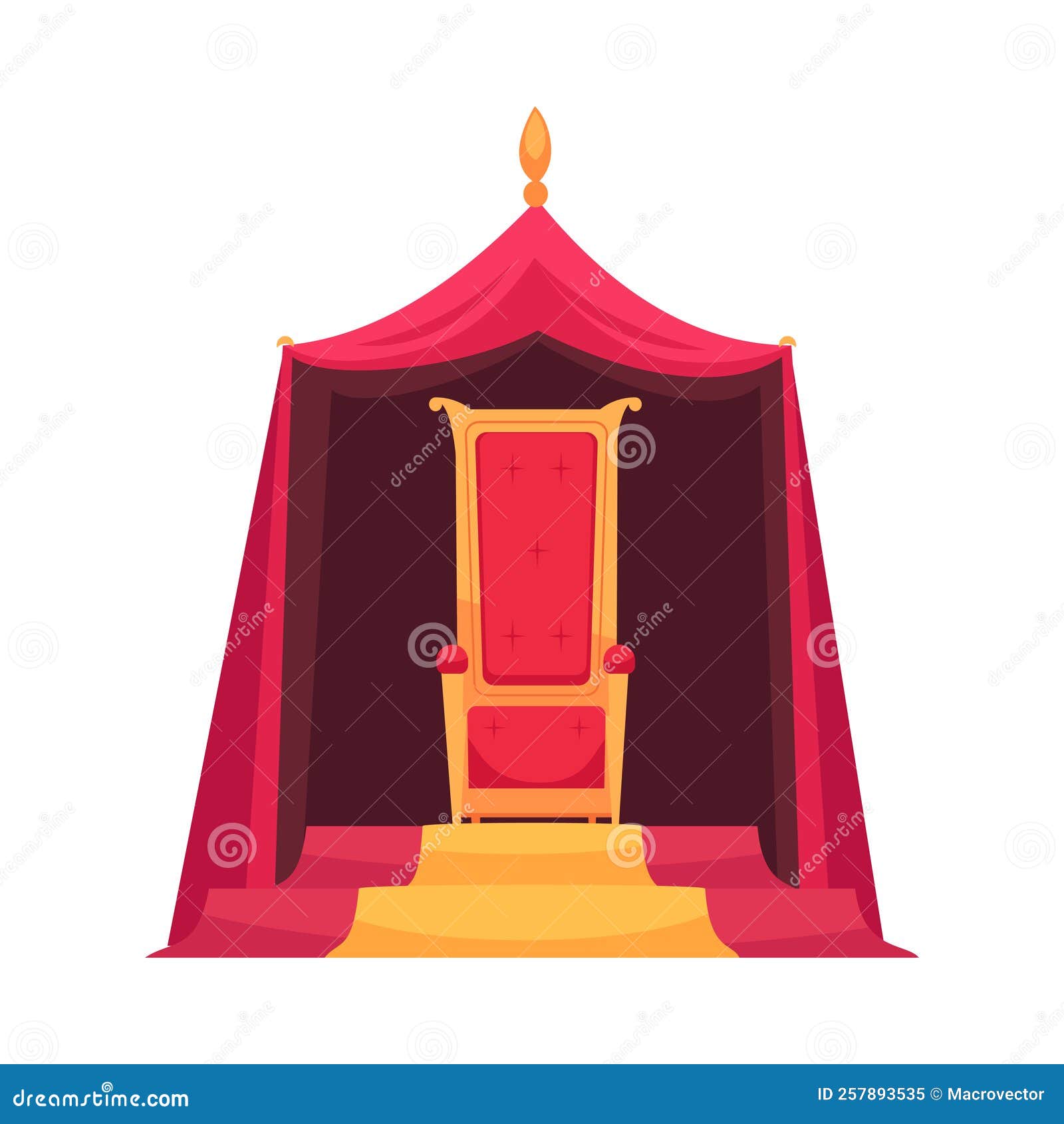 Throne Flat Illustration stock vector. Illustration of throne - 257893535