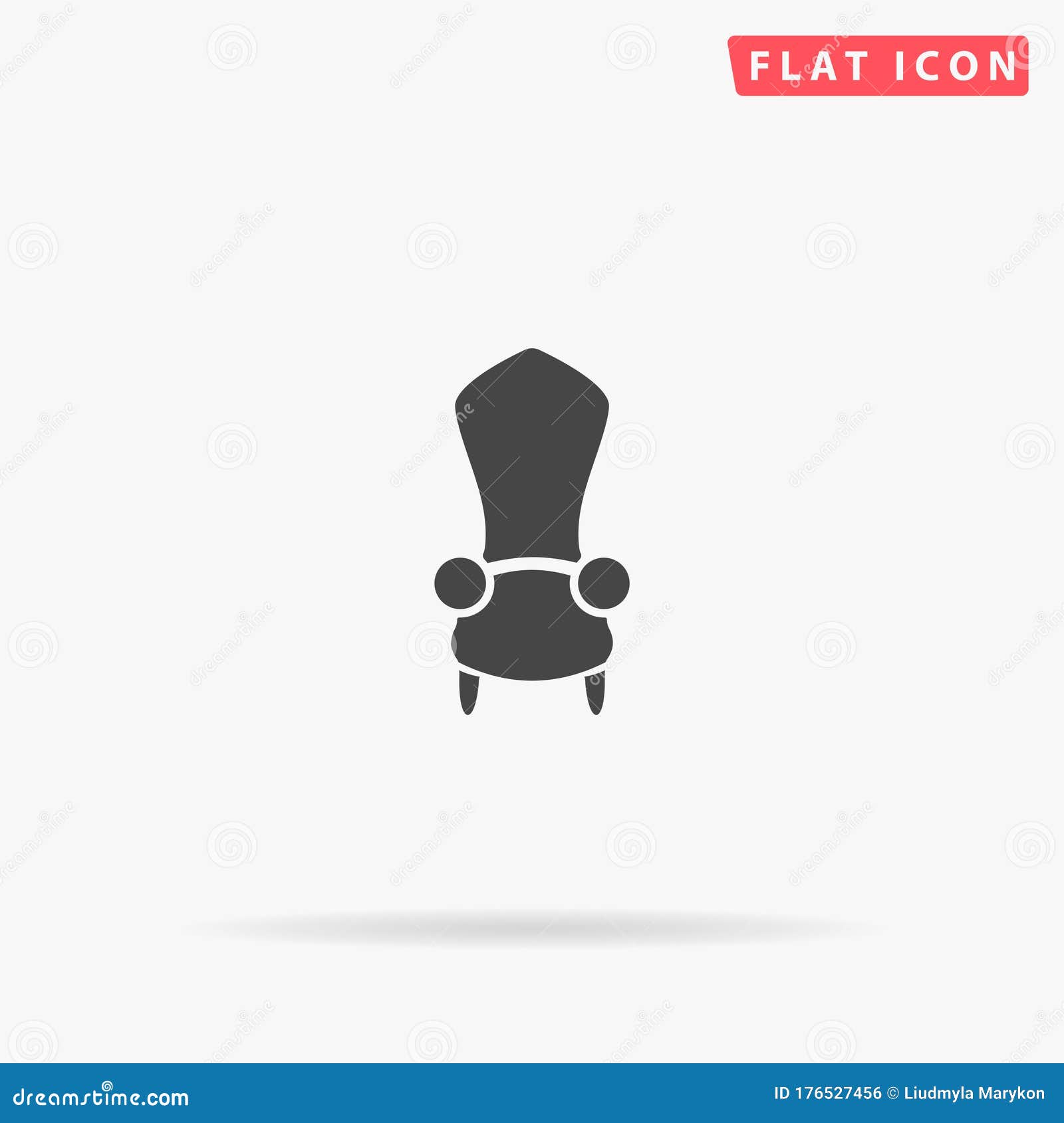 Throne flat vector icon stock illustration. Illustration of black ...