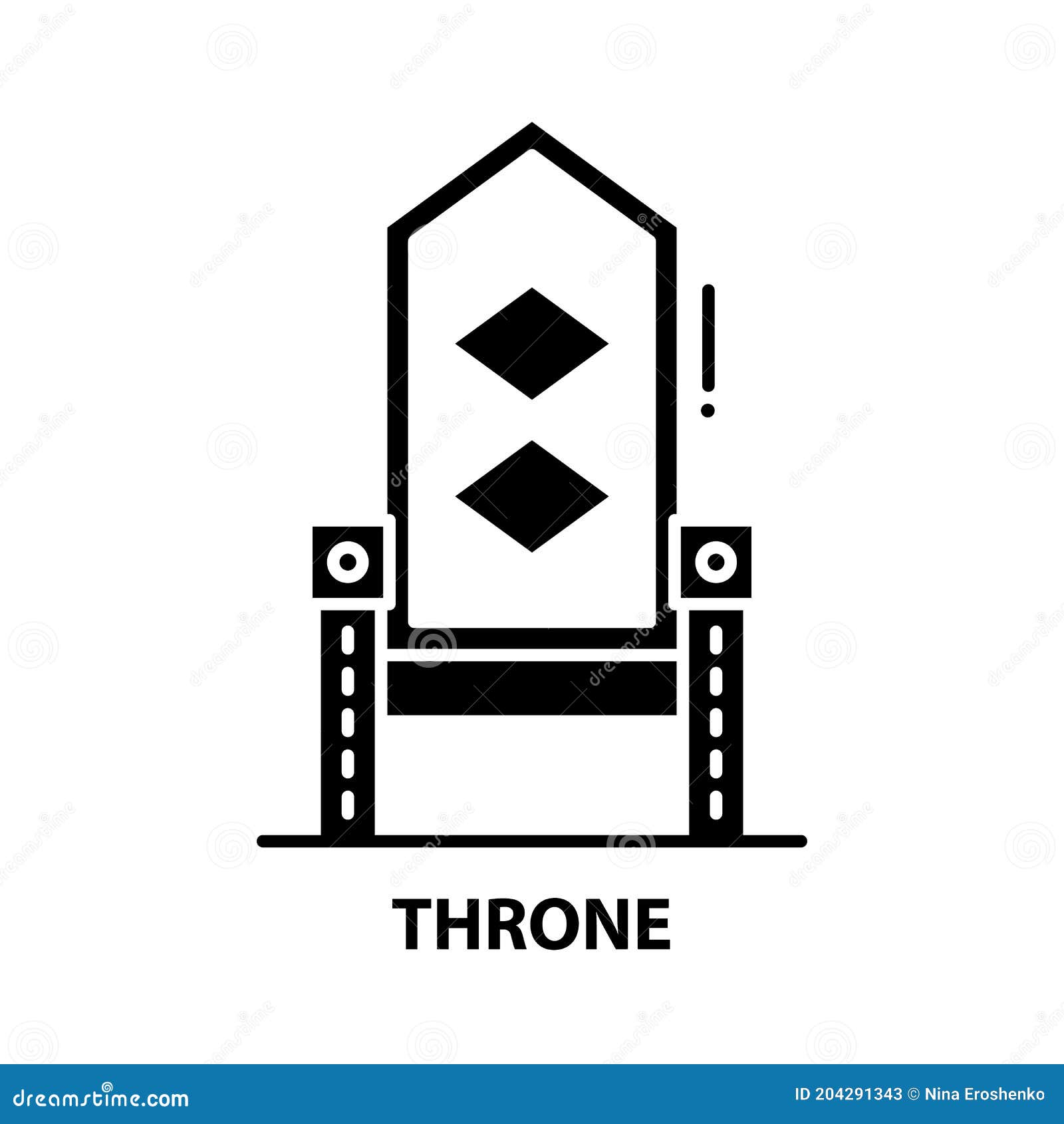 Throne Icon, Black Vector Sign with Editable Strokes, Concept ...