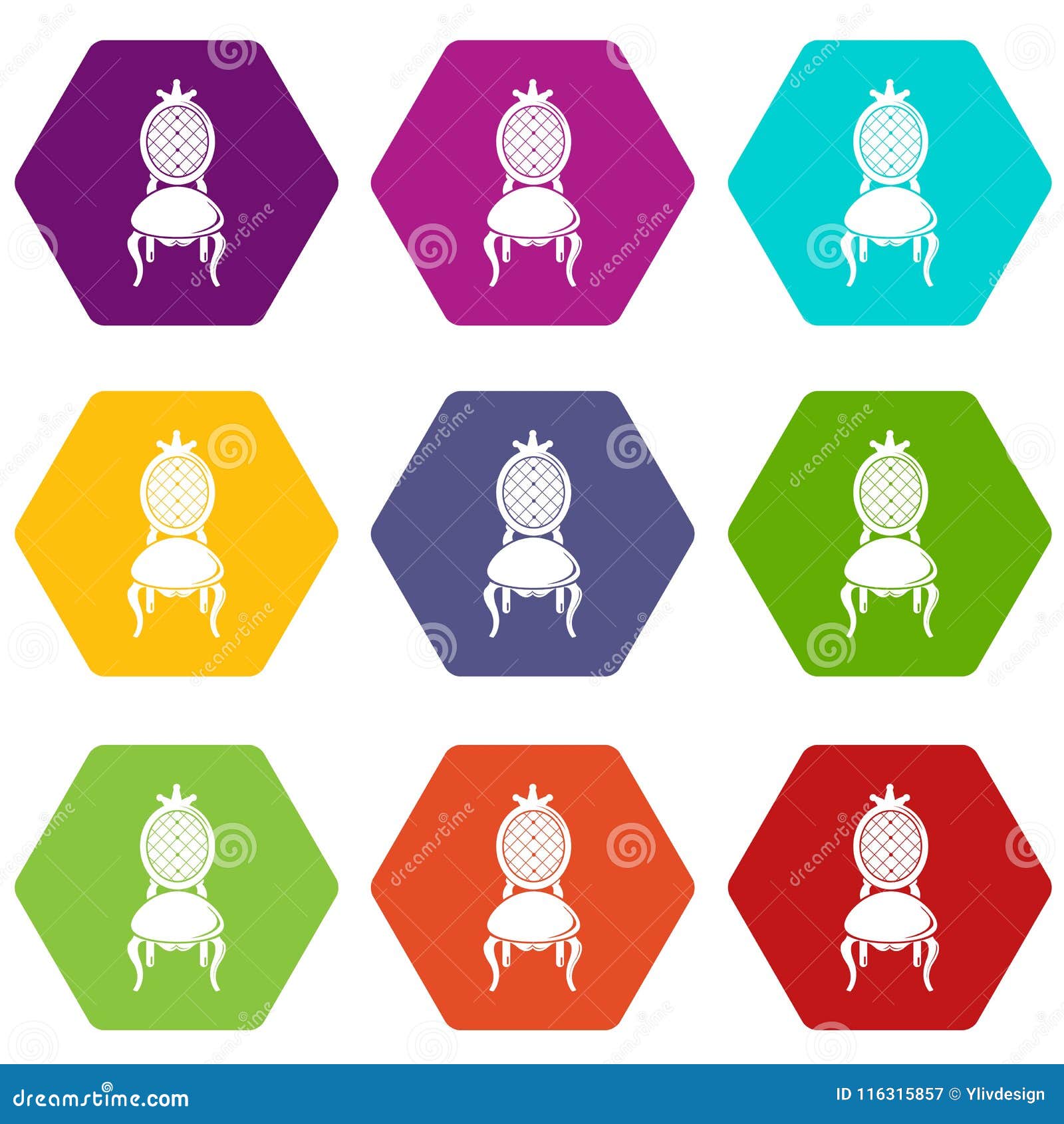 Throne icons set 9 vector stock vector. Illustration of vintage - 116315857