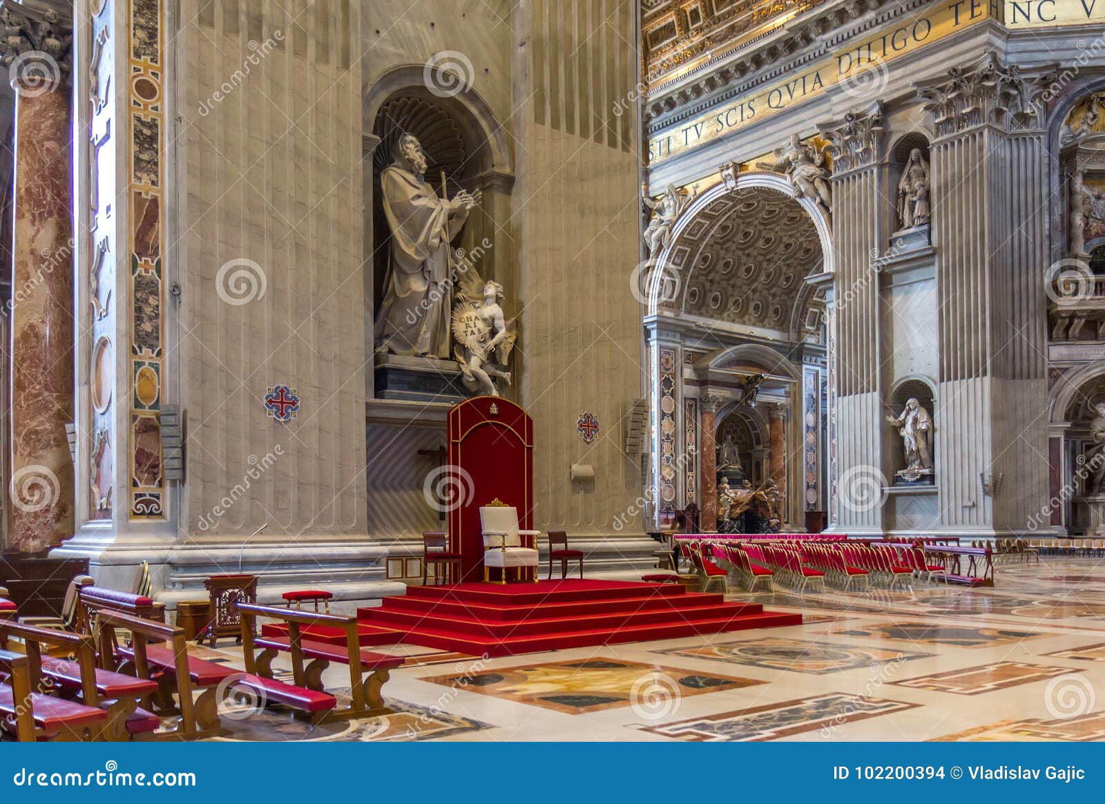 Throne Inside Basilica of St. Peter, Vatican Editorial Stock Image ...