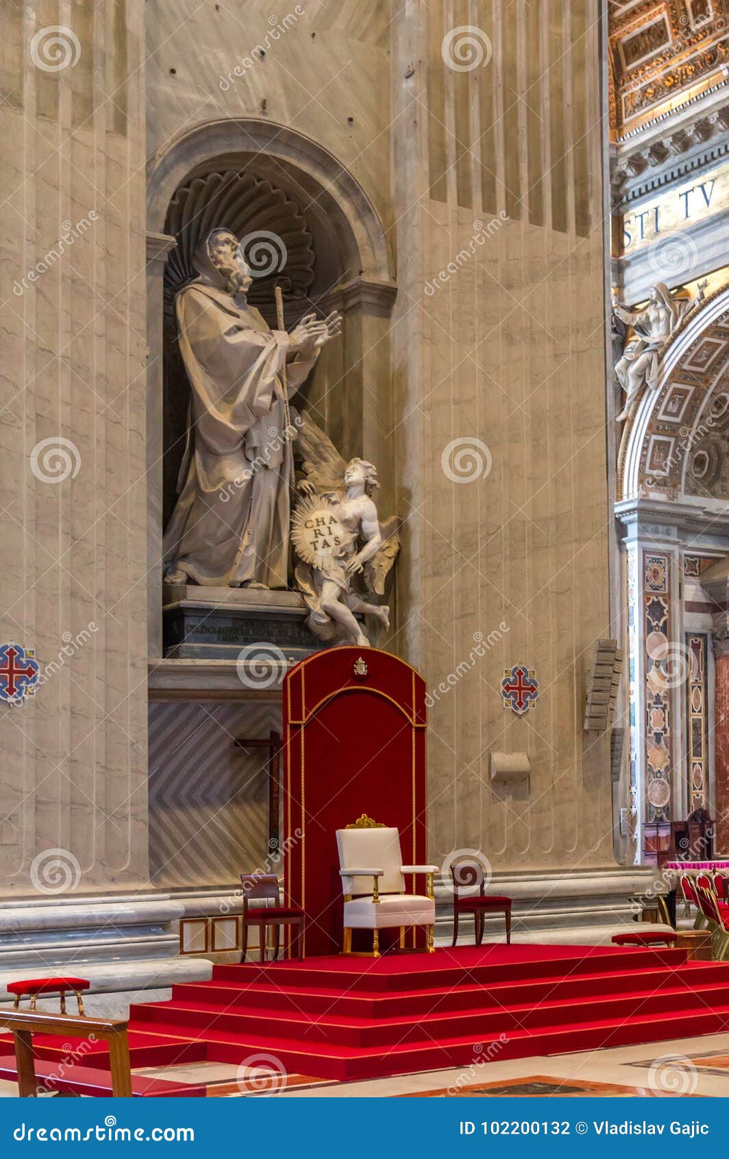 Throne Inside Basilica of St. Peter, Vatican Editorial Photography ...