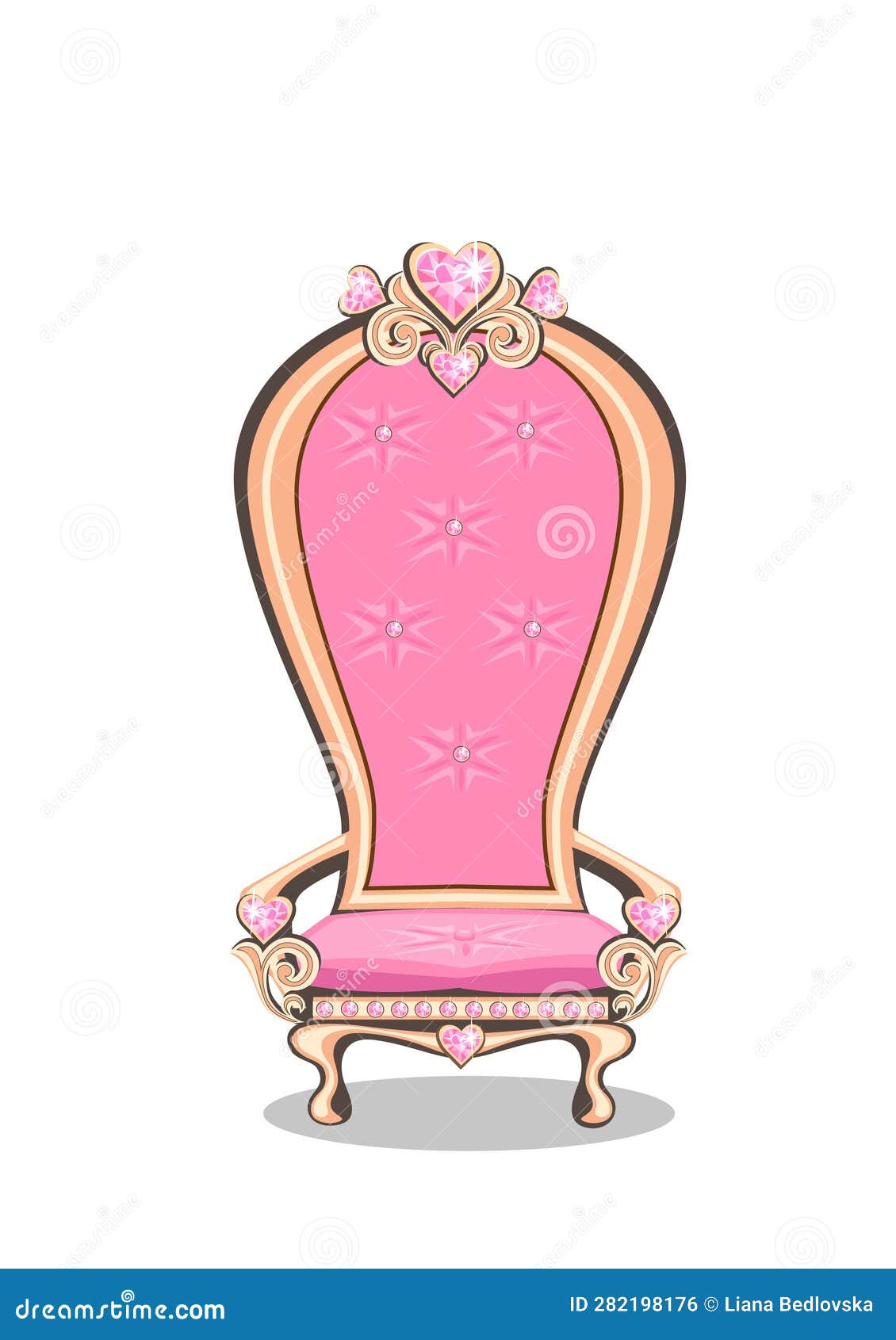 Throne for a Little Princess Stock Vector - Illustration of tale, gold ...