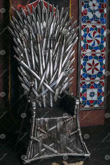 Throne made of swords stock photo. Image of cosplay, objects - 64736760