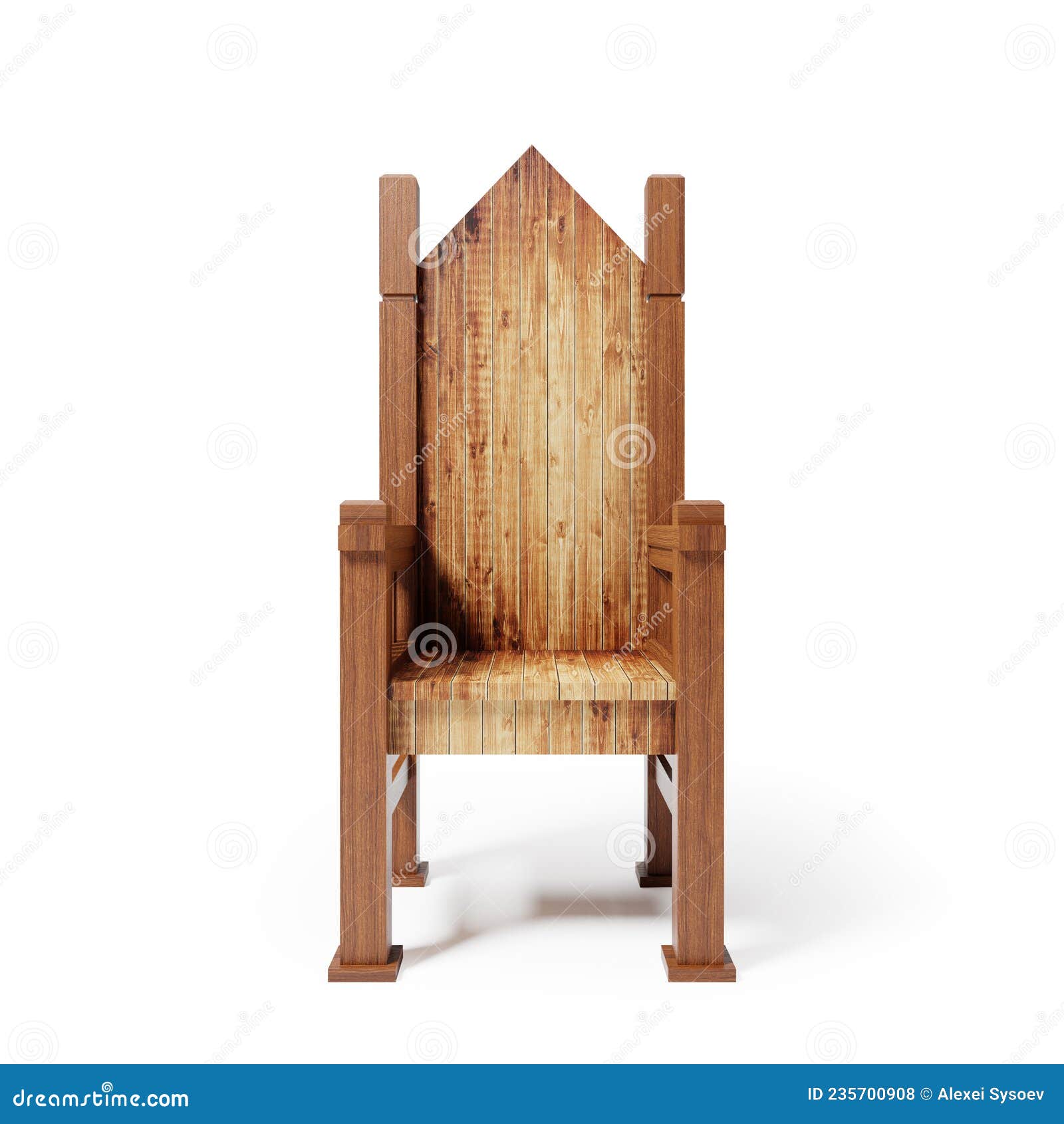 Throne Old Wood Ancient Front Stock Illustration - Illustration of ...