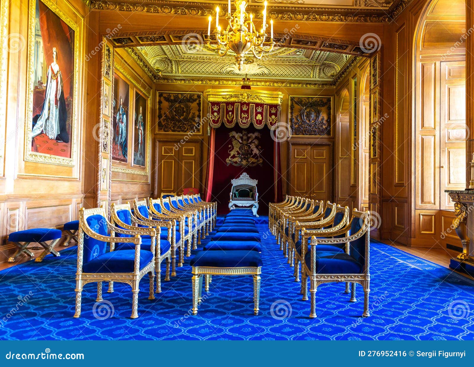 Throne Room and Interior of Windsor Castle in Windsor, UK Editorial ...
