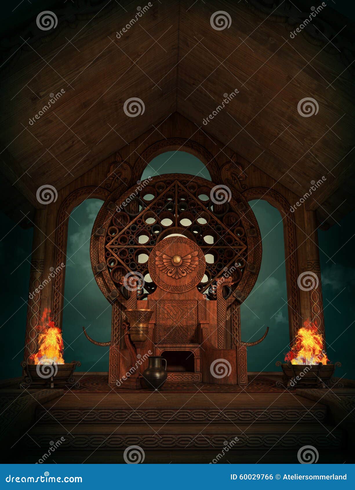 The Throne of Teutates, 3d CG Stock Illustration - Illustration of ...