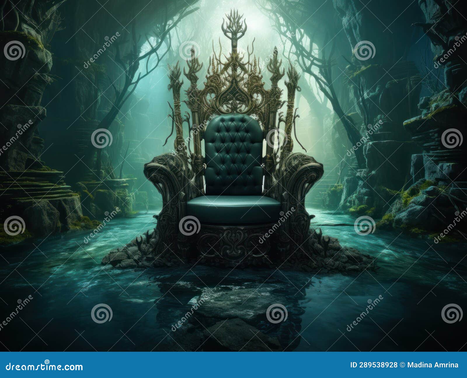 Throne on the Water. a Beautiful Throne. Stock Illustration ...