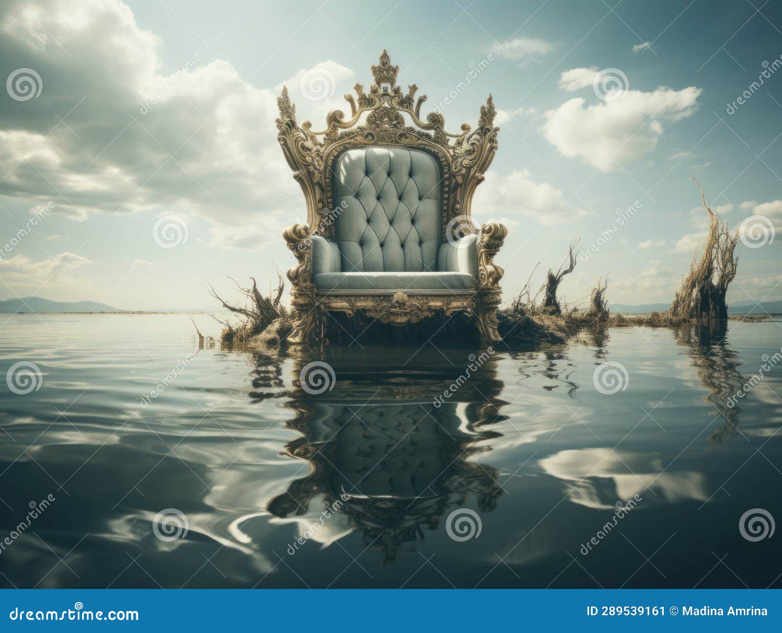 Throne on the Water. a Beautiful Throne. Stock Illustration ...