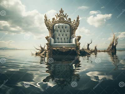Throne on the Water. a Beautiful Throne. Stock Illustration ...