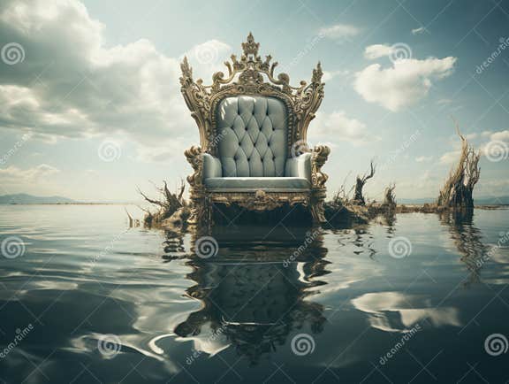 Throne on the Water. a Beautiful Throne. Stock Illustration ...