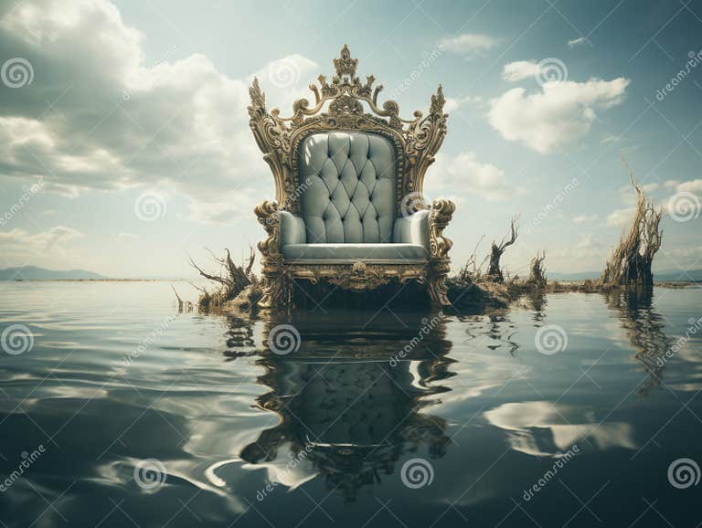 Throne on the Water. a Beautiful Throne. Stock Illustration ...