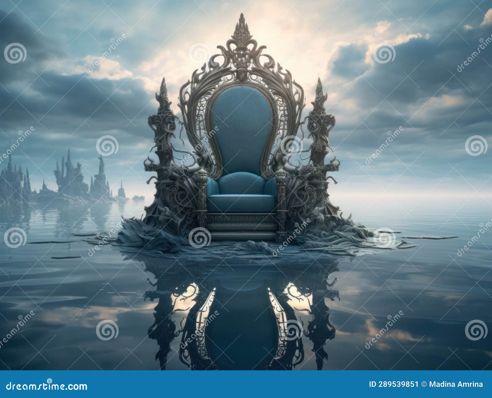 Throne on the Water. a Beautiful Throne. Stock Illustration ...