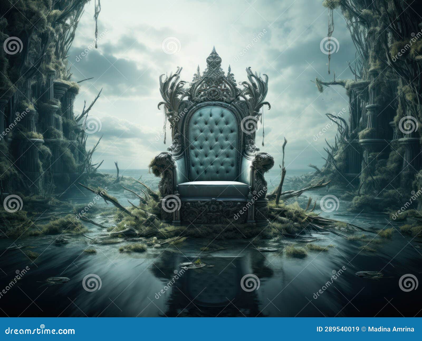 Throne on the Water. a Beautiful Throne. Stock Illustration ...