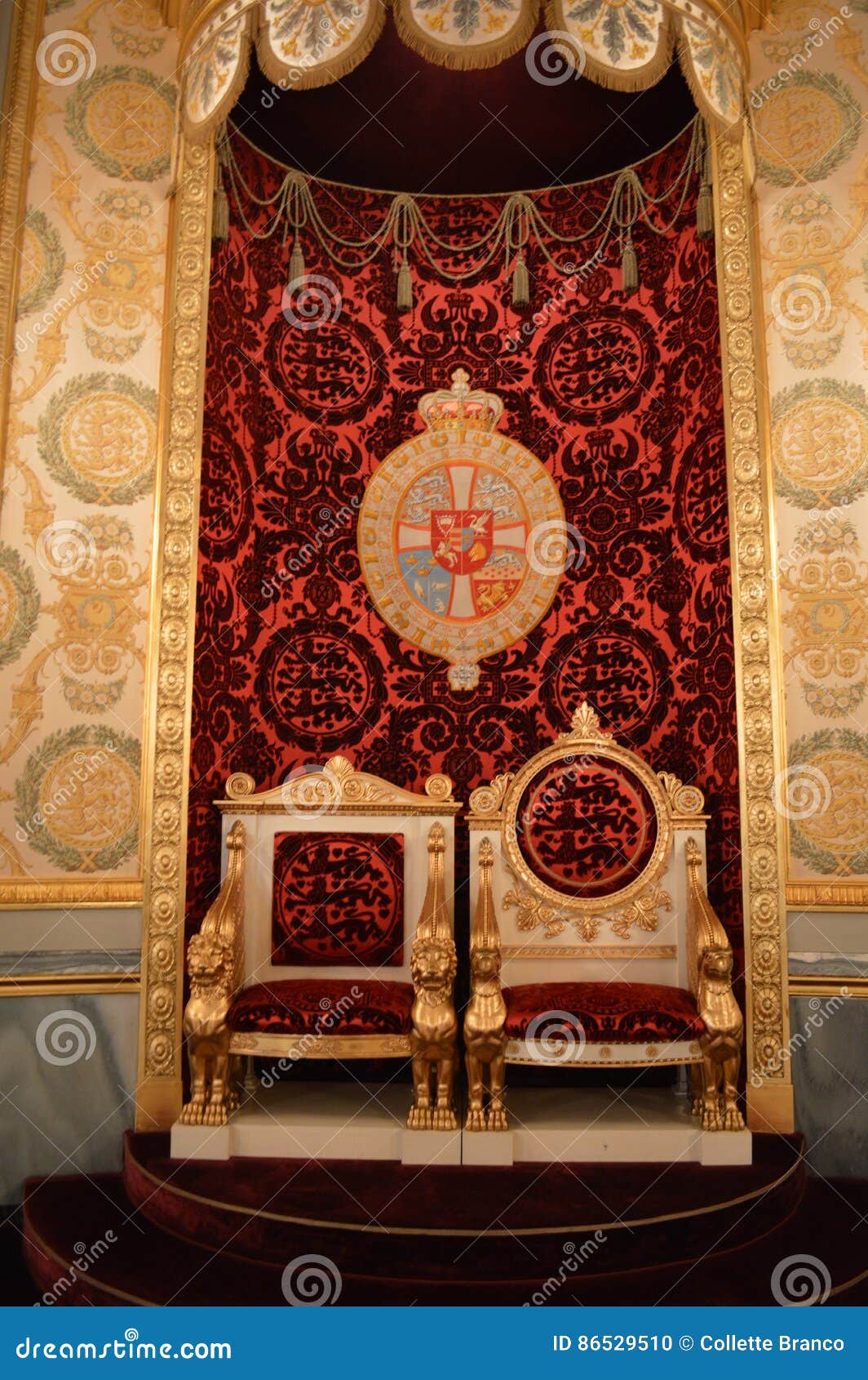 Thrones in Royal Palace stock photo. Image of crest, crown - 86529510